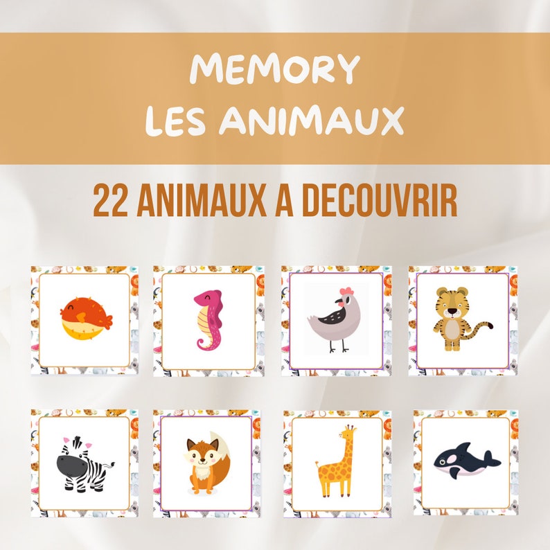 MEMORY - Animals / PDF to Download / DIY / Activity to Cut Out and ...
