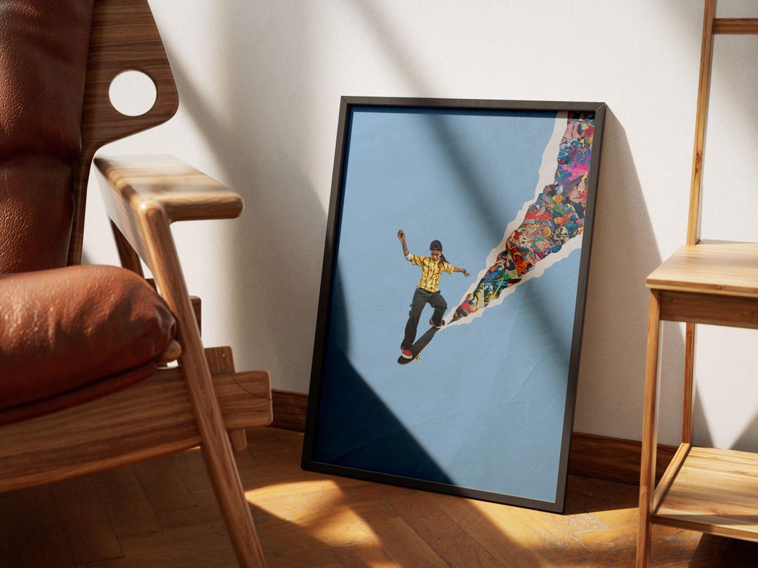 Pop Culture Skater Poster Collage / Minimalist Torn Wall Art / Urban ...
