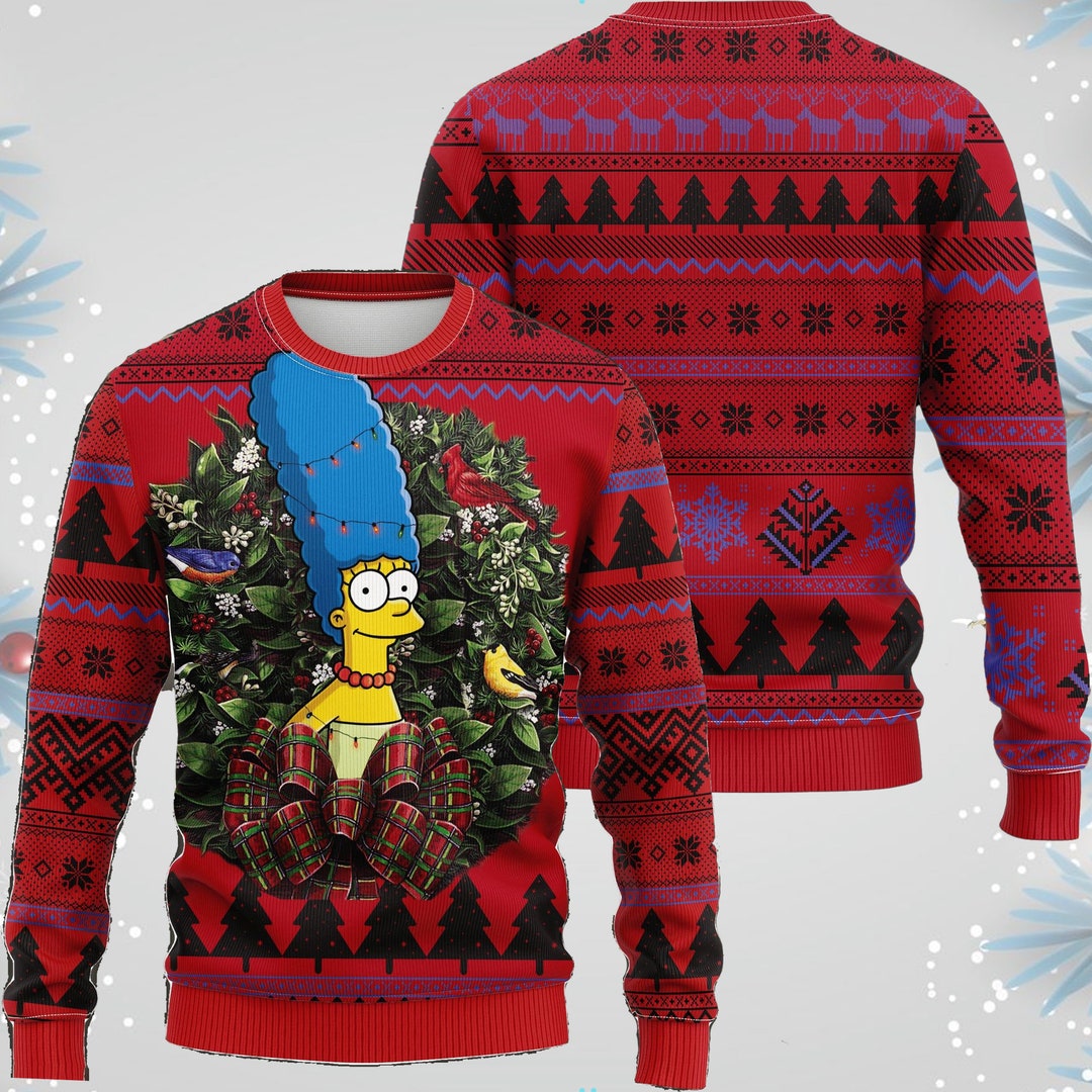 The Simpsons Ugly Sweater the Simpsons Christmas Sweater - Etsy