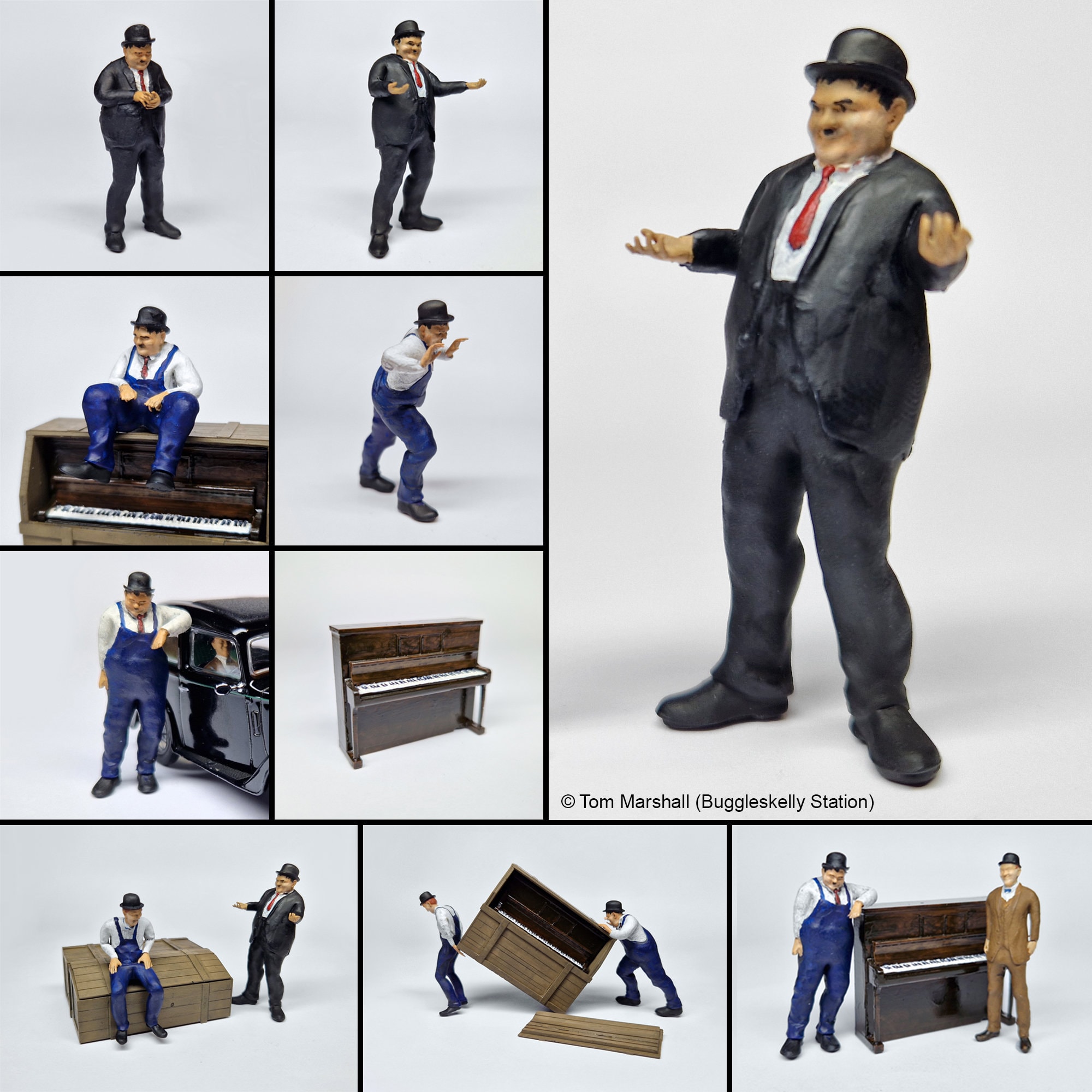 Ollie oliver Hardy Pose 3 sitting Scale Model Figure Figurine Model ...