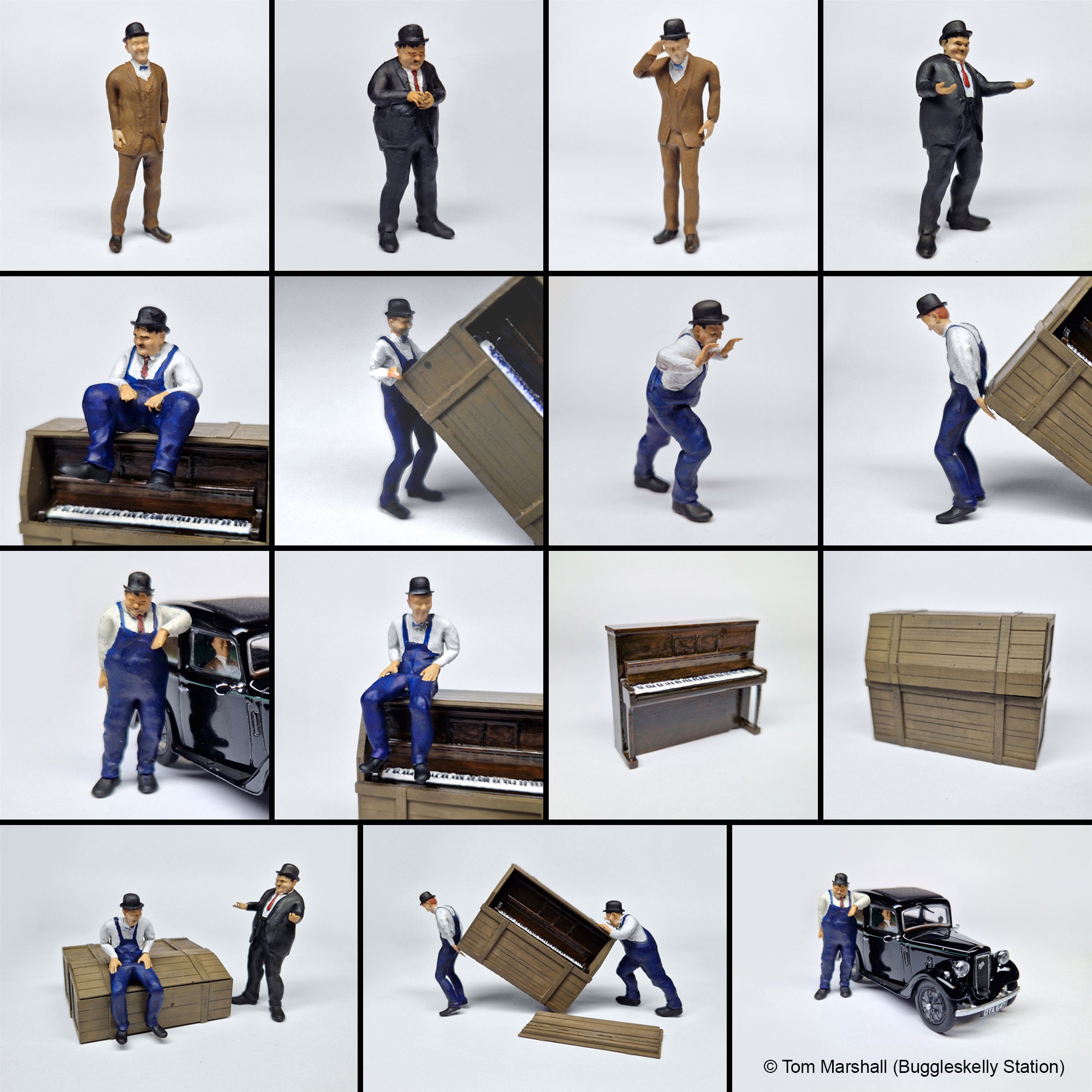 Ollie (oliver Hardy) - Pose 3 (sitting) - Scale Model Figure Figurine ...