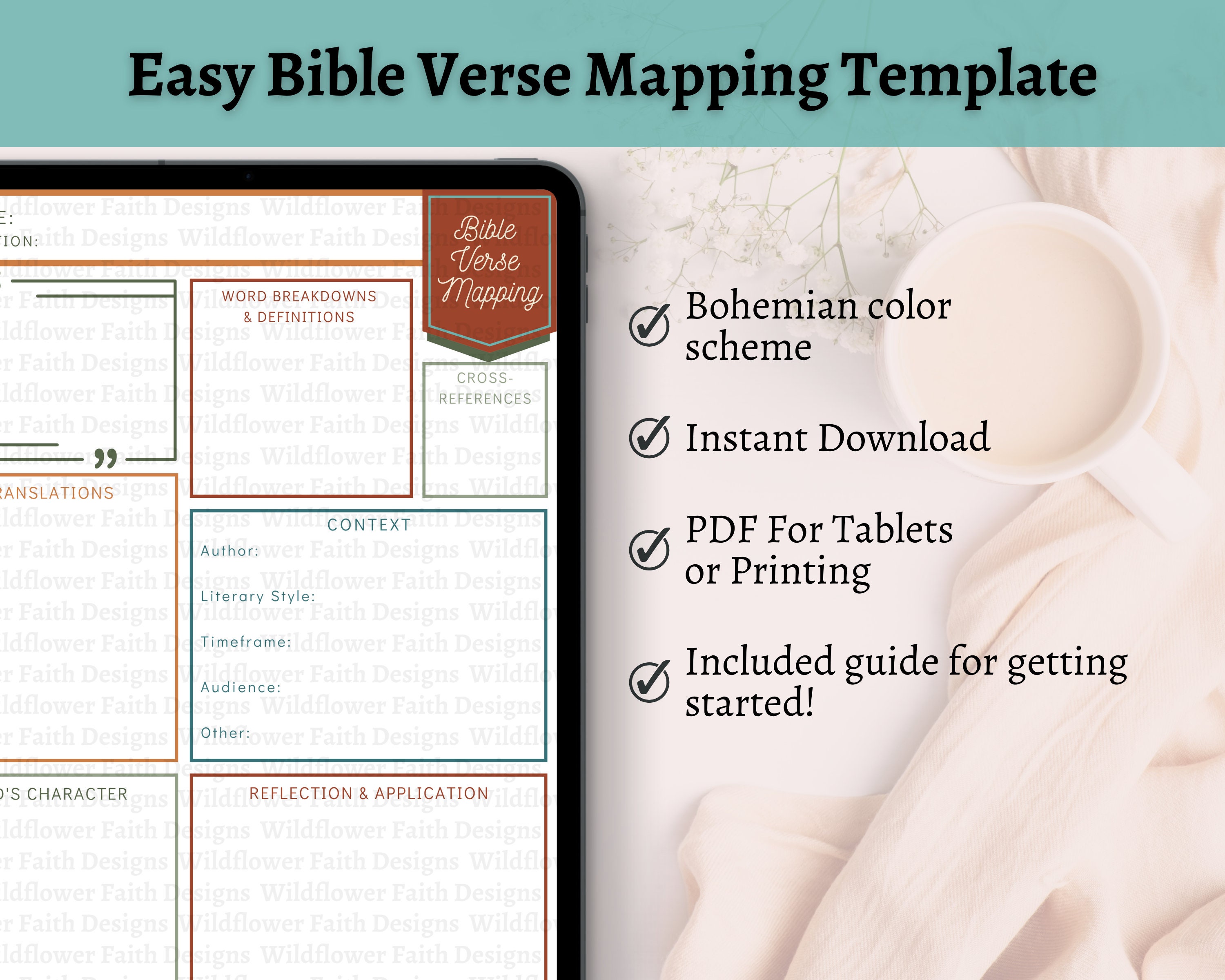 Bible Verse Mapping Template: Christian Study Printable (digital ...