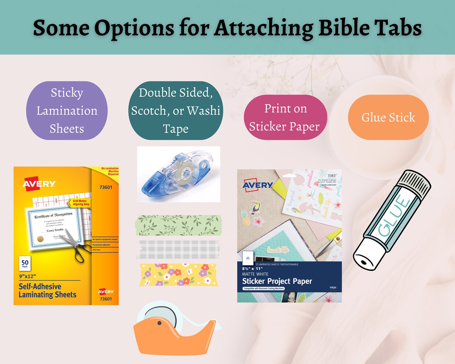 Printable Bible Tabs, Sunset Bible Tabs, Bible Study Tools, Bible ...