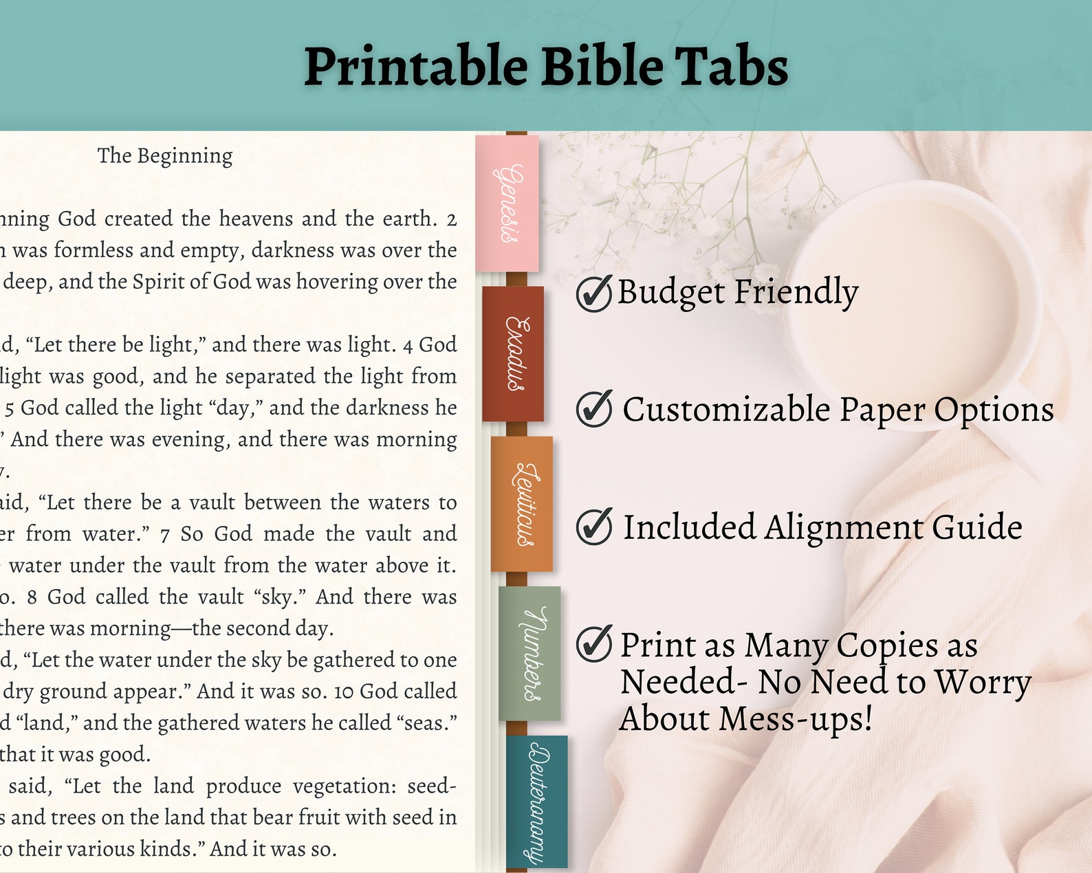 Printable Bible Tabs, Sunset Bible Tabs, Bible Study Tools, Bible ...