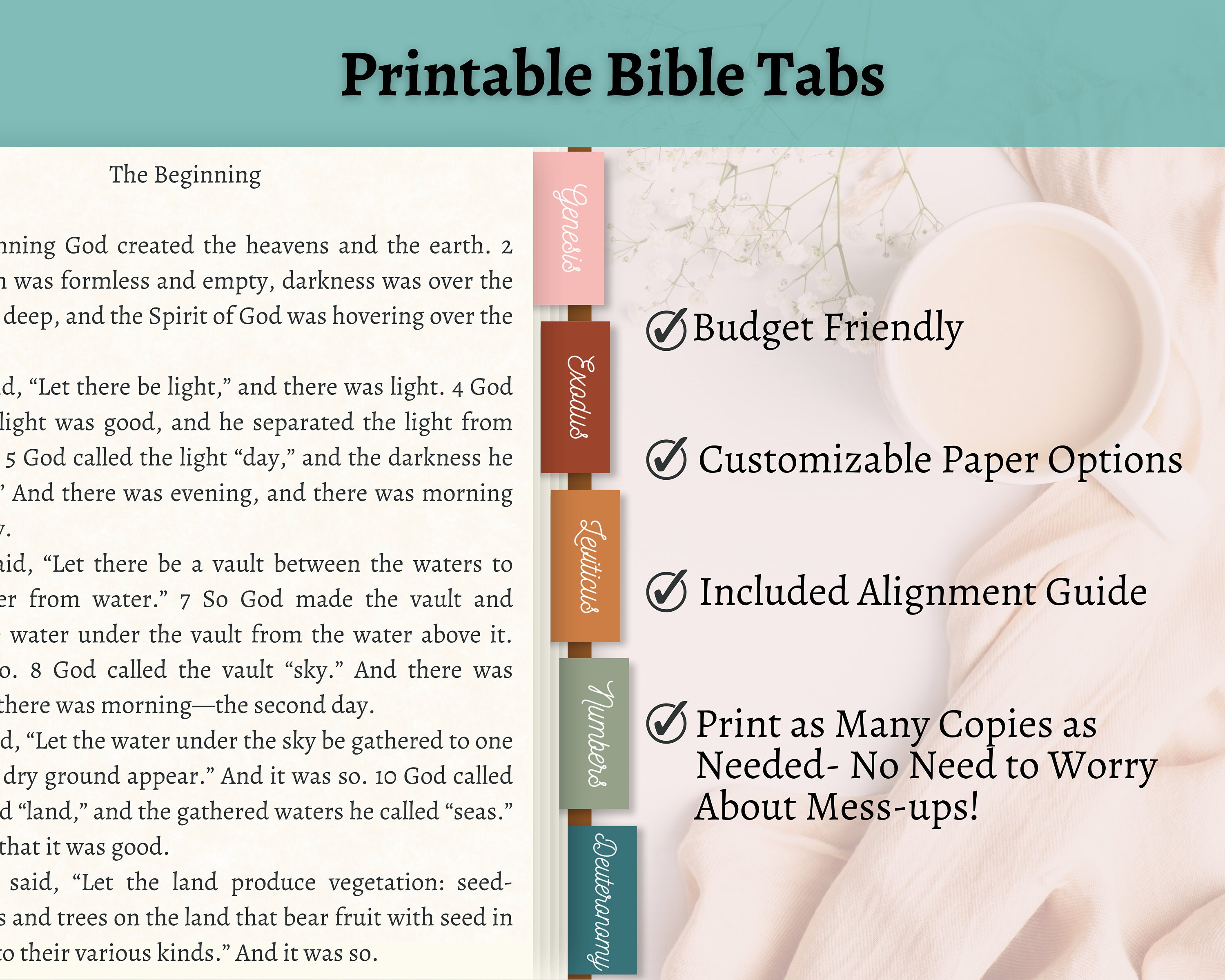 Printable Bible Tabs, Sunset Bible Tabs, Bible Study Tools, Bible Journaling, Instant Download ...