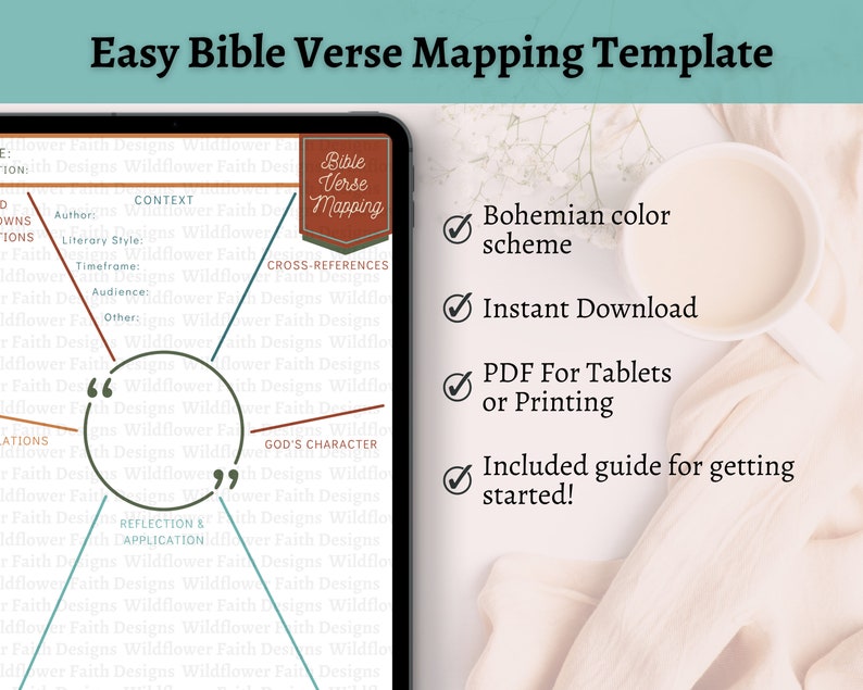 Bible Verse Mapping Template: Christian Study Printable (digital ...