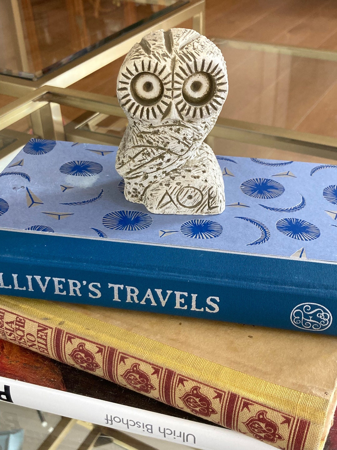 Owl Figure Owl Stone Owl Greek Owl Gift Book Lover Wisdom Symbol Books ...