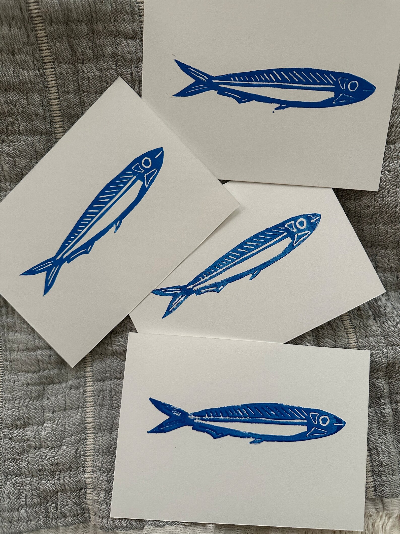 Sardine Linocut Print Linocut Fish Art Print for Eclectic Bedroom ...