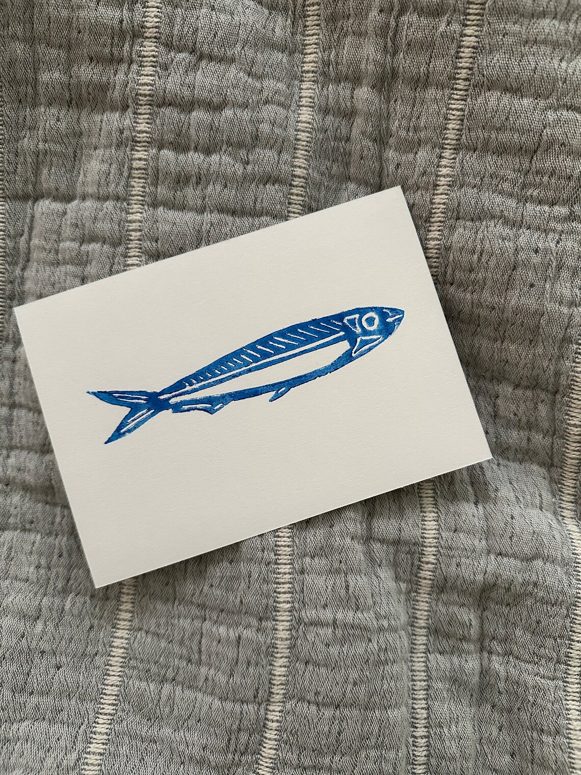 Sardine Linocut Print Linocut Fish Art Print for Eclectic Bedroom ...