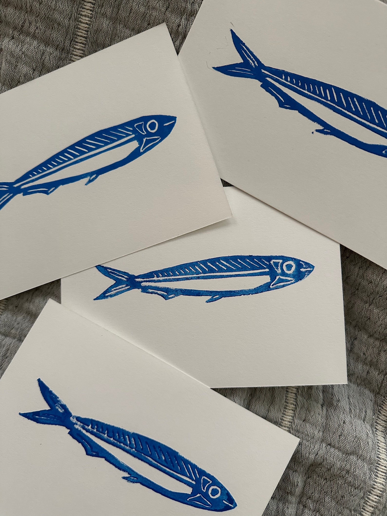 Sardine Linocut Print Linocut Fish Art Print for Eclectic Bedroom ...