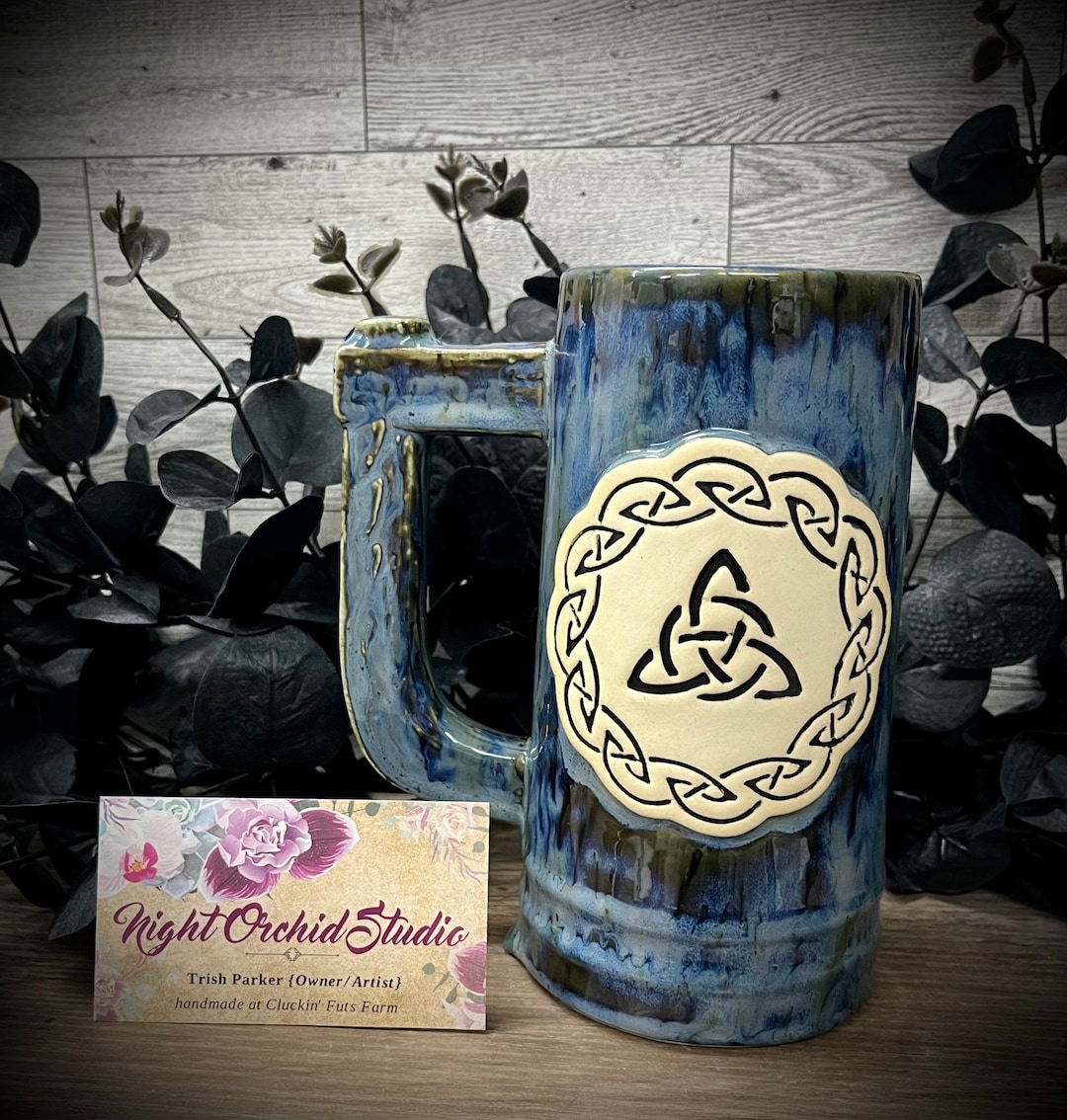 Viking/celtic/pagan Mug With Triquetra Celtic Knot Work Handmade ...