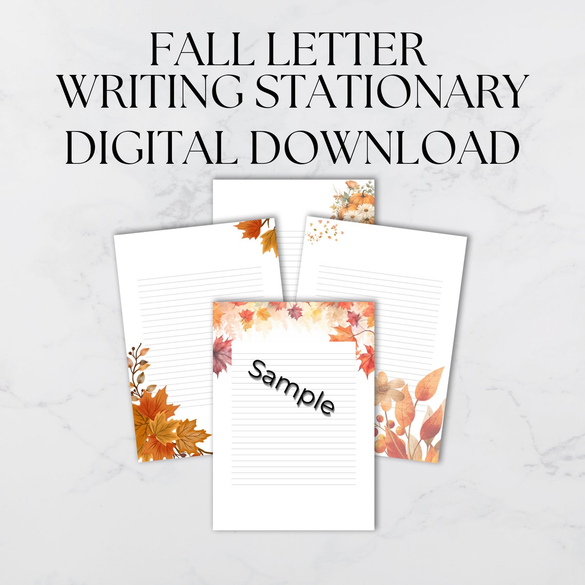 Letter Writing Printable Paper. Fall Leaves Writing Paper With Lines ...