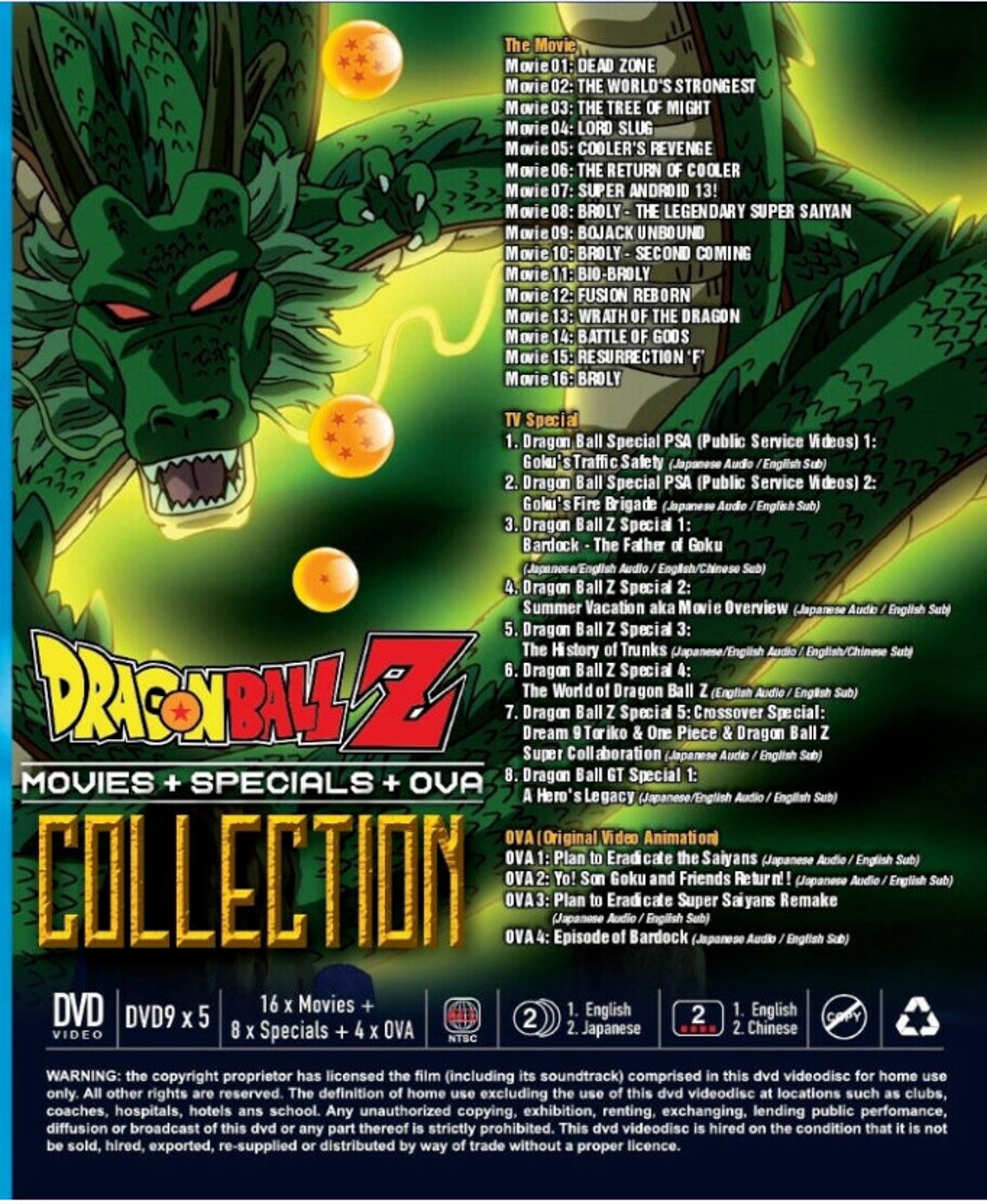 Anime DVD Dragon Ball Dbz Dbgt Dbs Movie Collection - Etsy