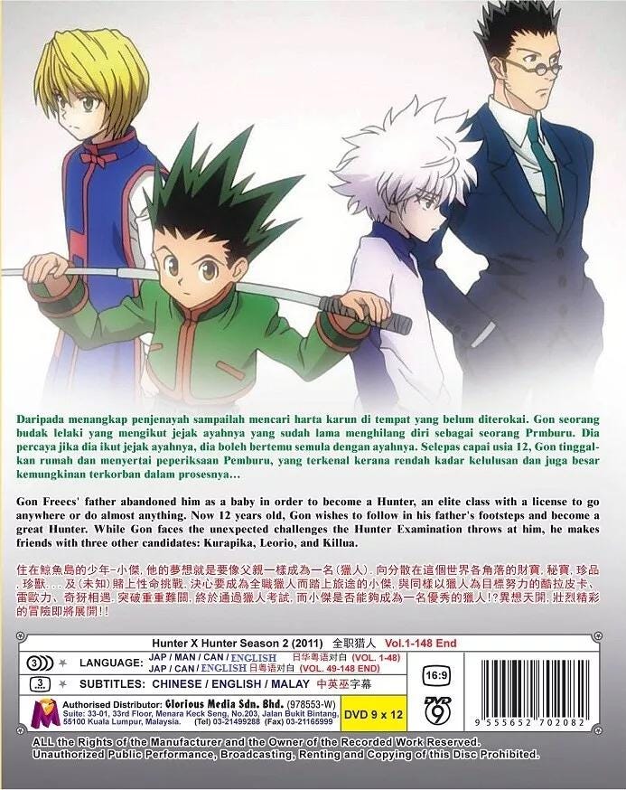 DVD Anime Hunter X Complete Season 2 Volume 1-148 End English Dubbed ...