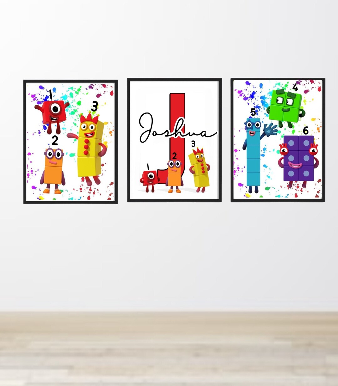 Number Blocks Prints Personalised Prints Nursery Prints Boys Bedroom ...