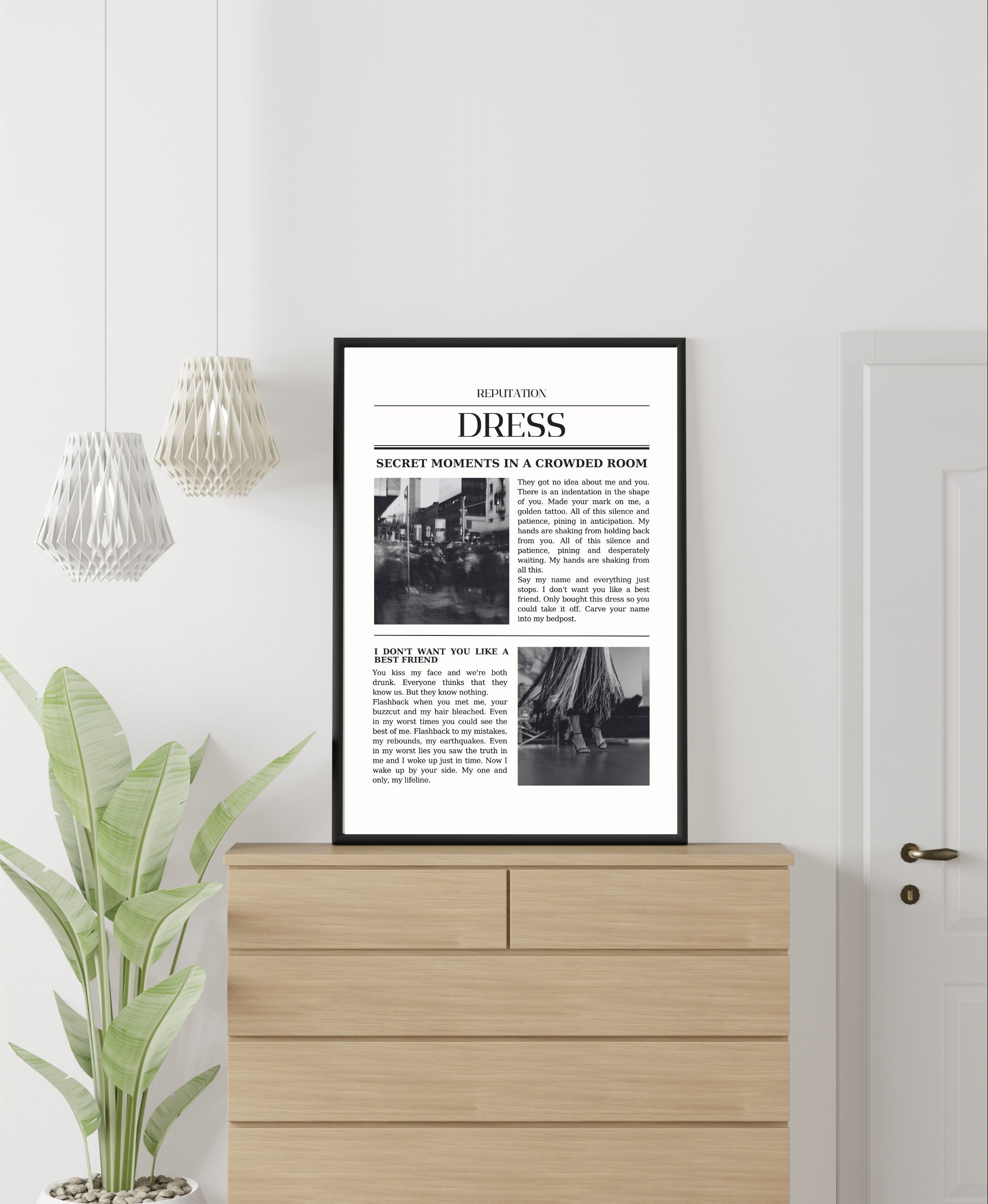 Taylor Swift Dress Poster Reputation Newspaper Print - Etsy