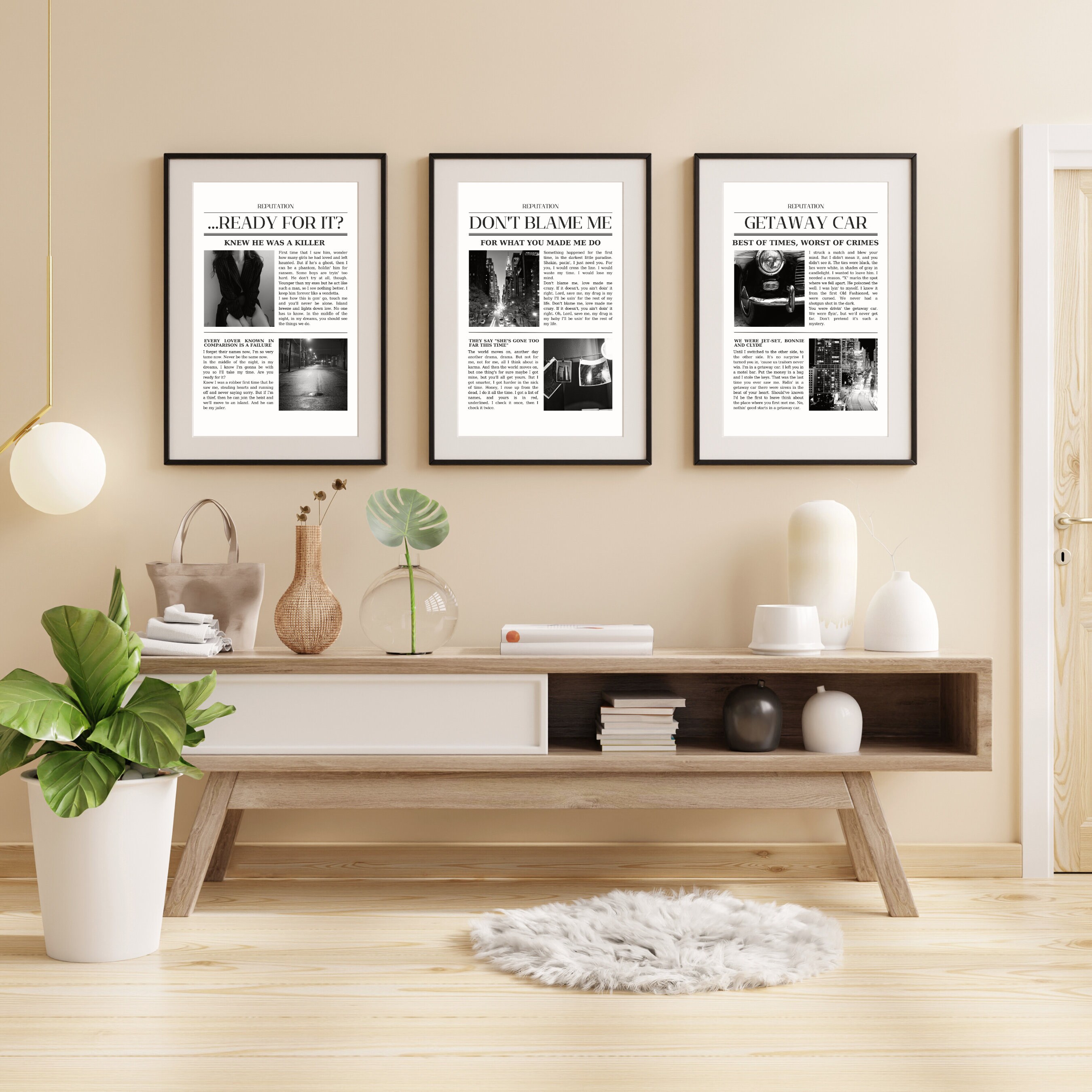 Taylor Swift Reputation Lyrics Posters | Set of 3 | Don't Blame Me ...