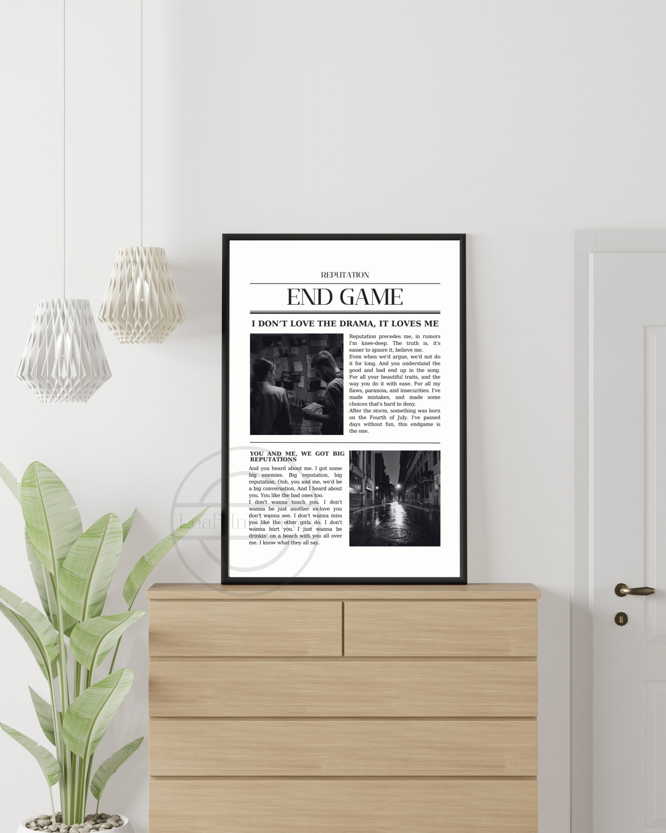 Taylor Swift Reputation Lyrics Poster | End Game | Newspaper Prints - Etsy