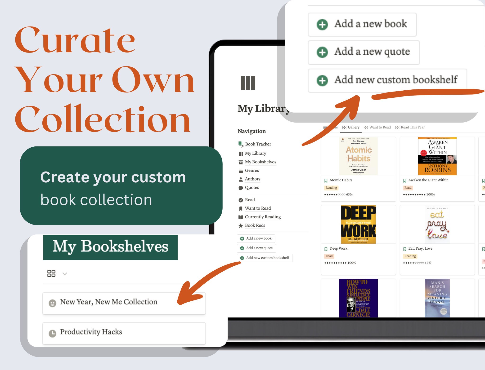 Reading Journal Notion Template | Book Tracker | Notion Dashboard for ...