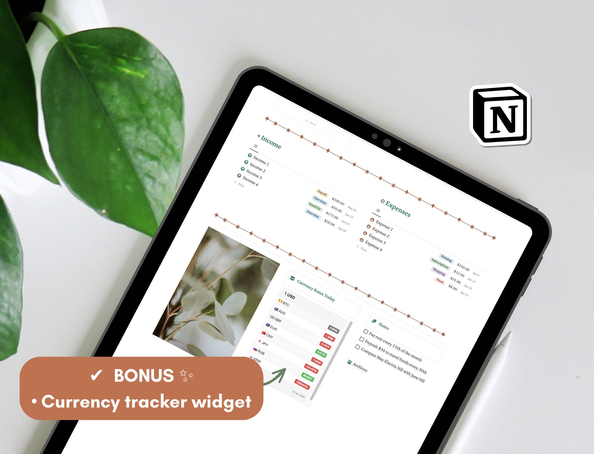 Notion Template Personal Finance Tracker Budget Tracker Income and ...