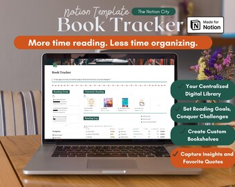 Notion Book Tracker | Digital Reading Journal | Notion Template | 2024 Book Log | Digital ...