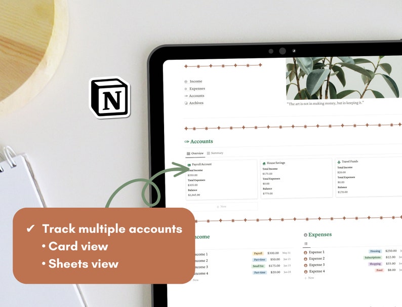 Notion Template Personal Finance Tracker Budget Tracker | Income and ...