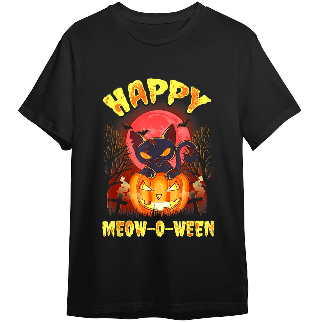Halloween Cat Zombie Jack O Lantern Happy Meow-o-ween - Etsy