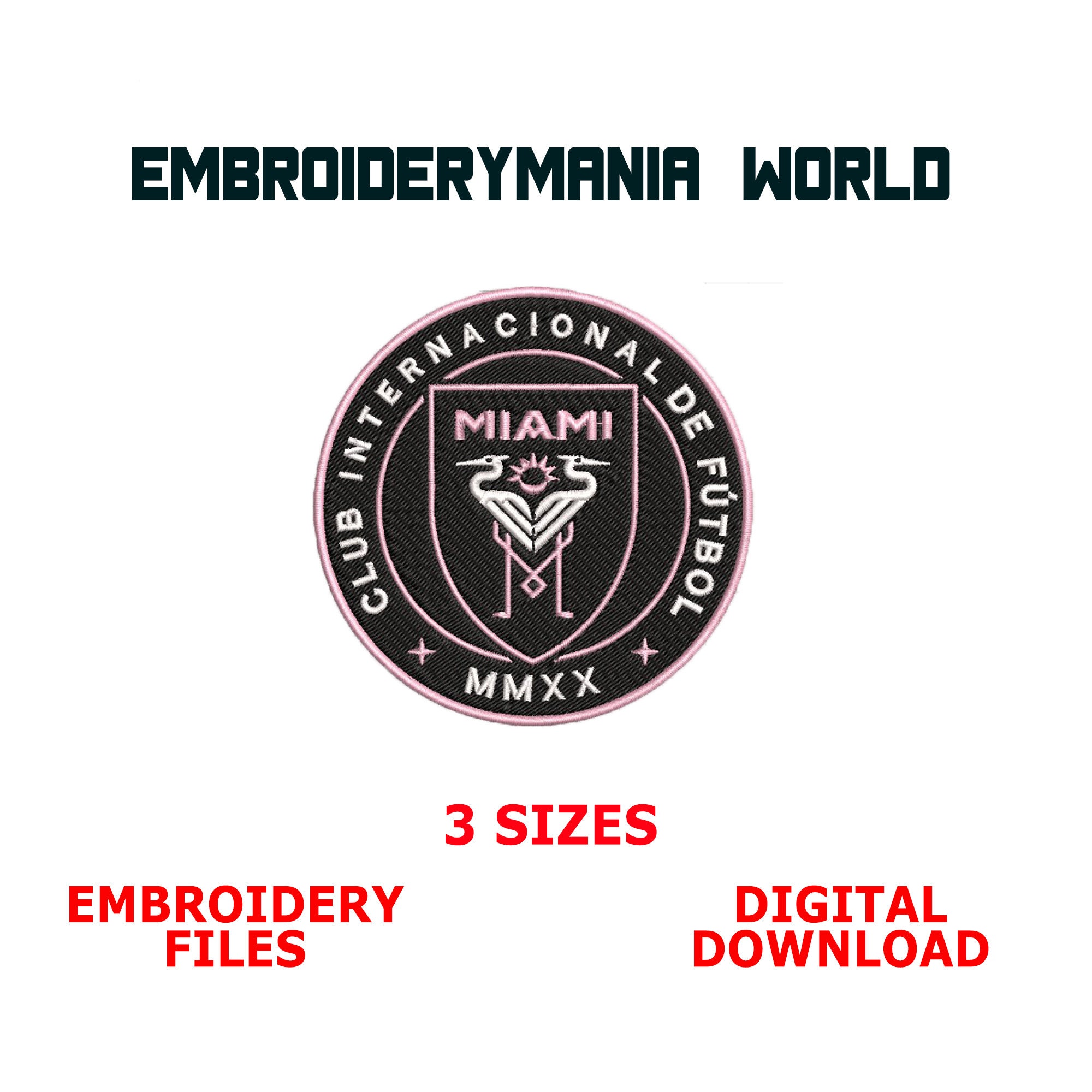 Inter Miami CF Logo Embroidery Designs, Miami FC Embroidery Files ...