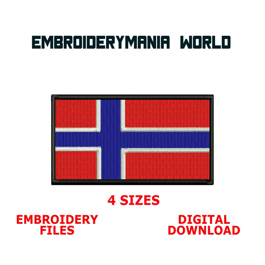 Norway Flag Embroidery Designs, Norway Flag Embroidery Files, Norway ...