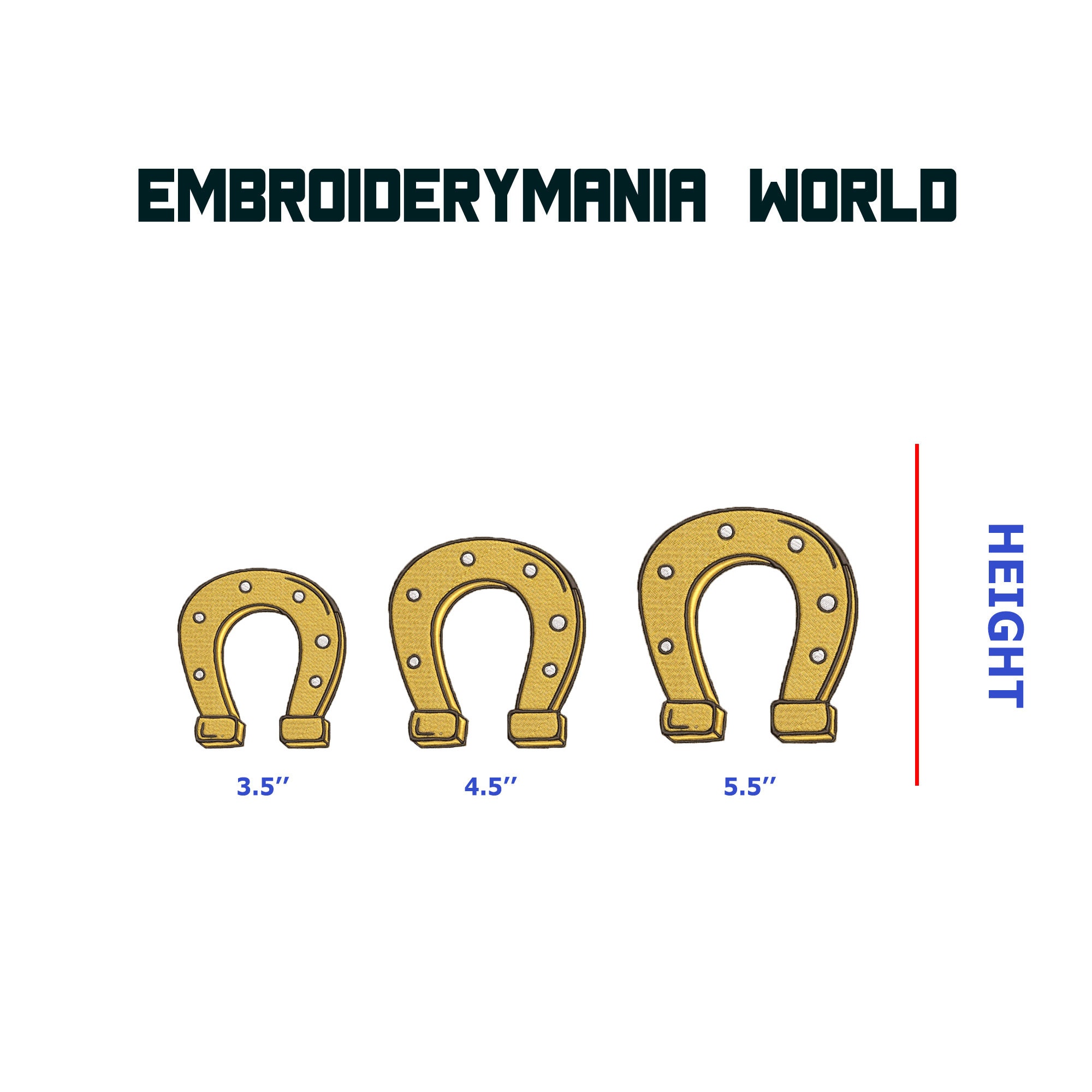 Horseshoe Embroidery Designs, Gold Horseshoe Embroidery Files, Lucky ...