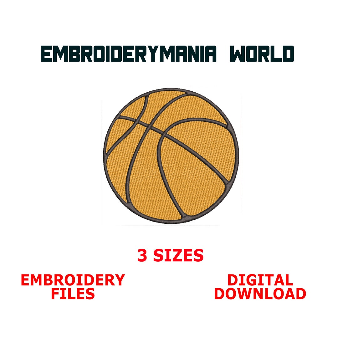 Basketball Embroidery Designs Basketball Ball Logo 3 Sizes Machine ...