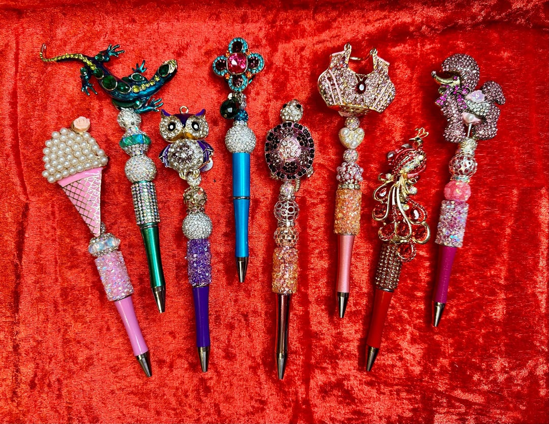 Fancy Beaded Pens: Peacock, Lizard, Owl, Poodle, Turtle Designs - Etsy
