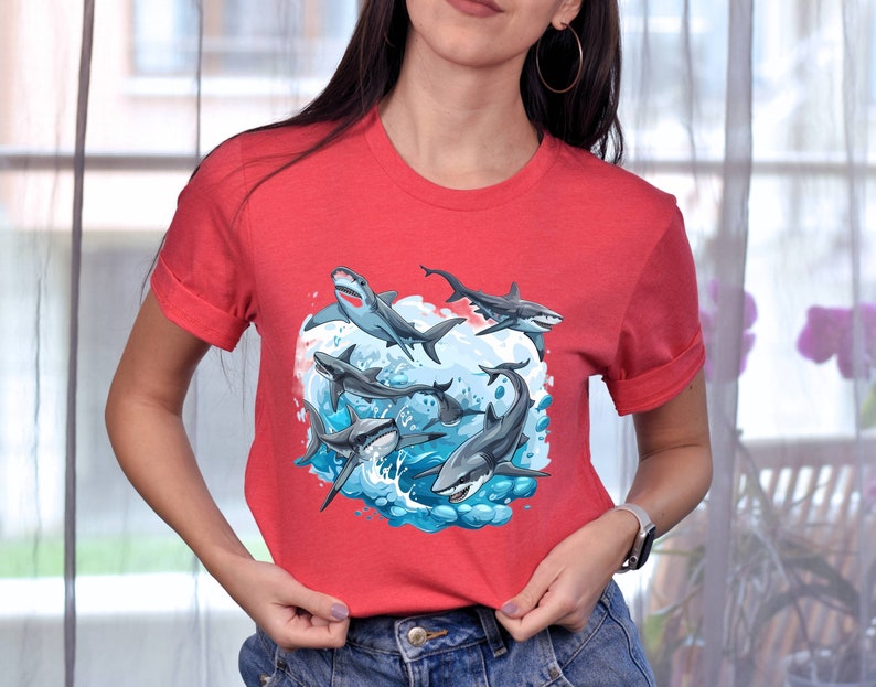Shark Shirt Great White Shark Week Shirt Ocean Animal Shirt Marine ...