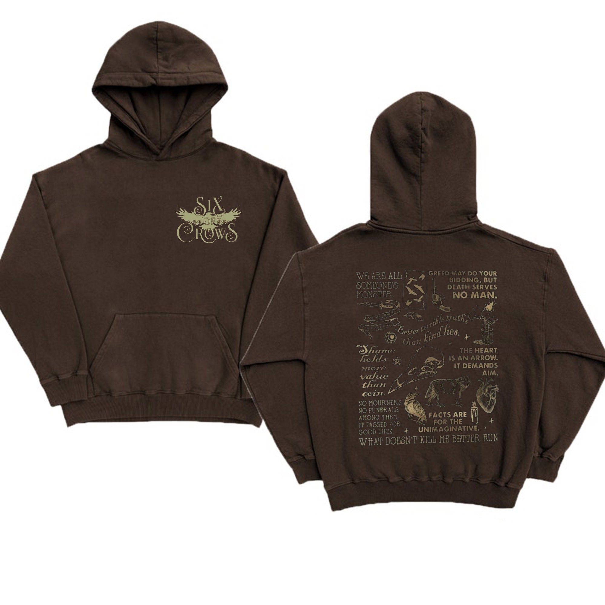 Six of crows hoodie, No mourners merch, Ketterdam crow club hoodie sold ...