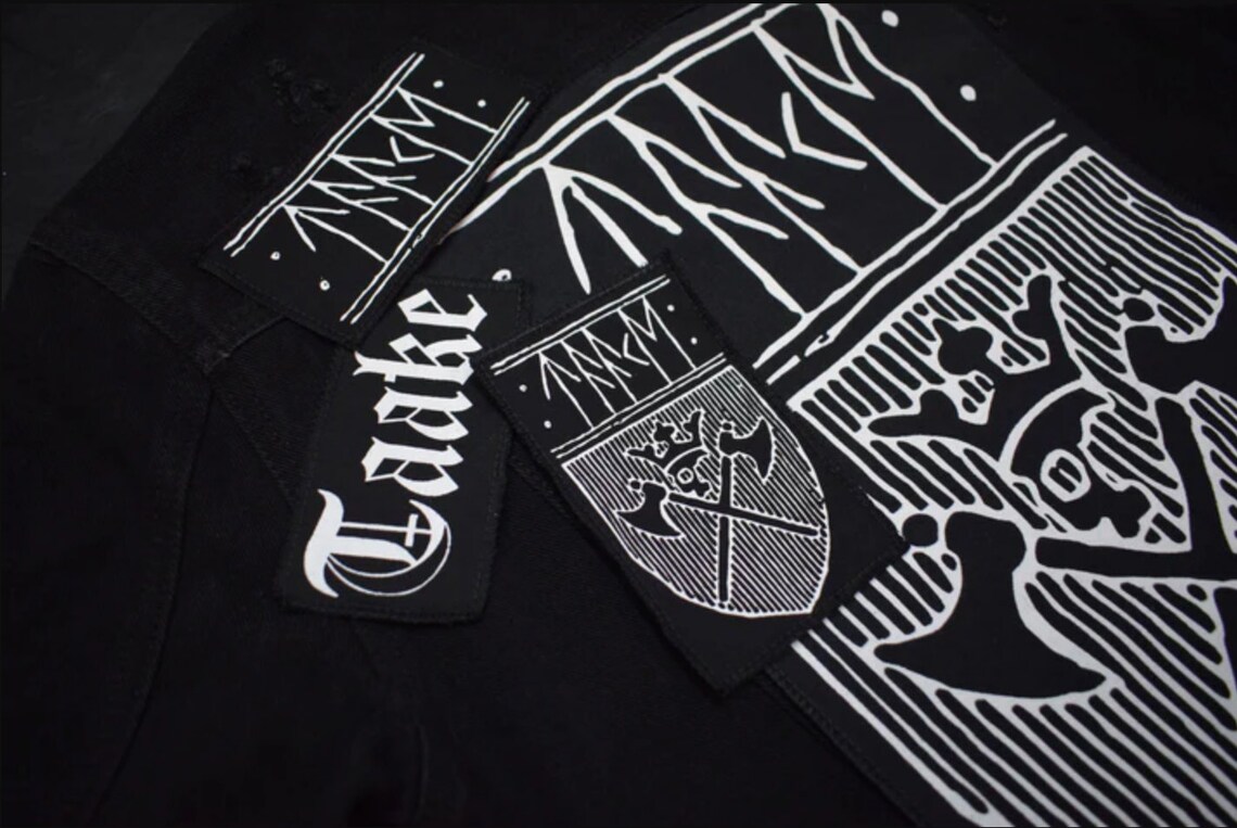 Pack of Patches - Taake Big Back Patch ⇹ Black Metal Pack Parches ⇹ Taake Shield Black Metal ...