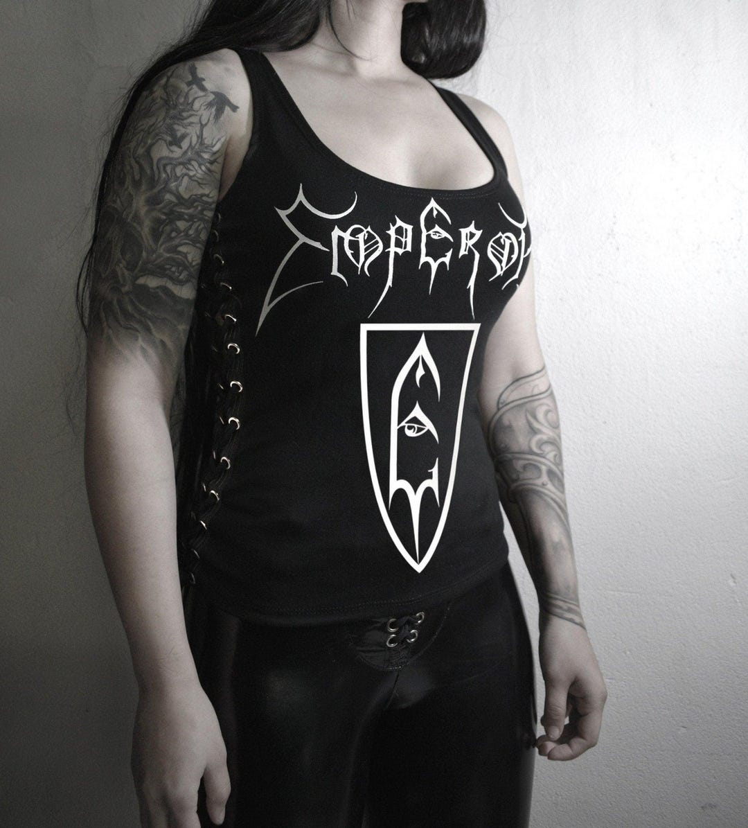 Emperor Lace-up Sides Tank Top ⇹ Black Metal T-shirt - Etsy