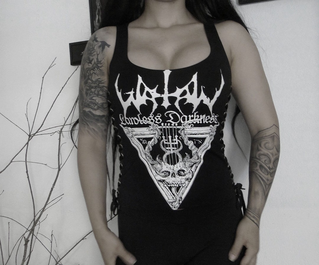 WATAIN ⇹ BLACK METAL ⇹ Black Lace-up Side Tank Top ⇹ Watain ⇹ Lawless Darkness - Etsy