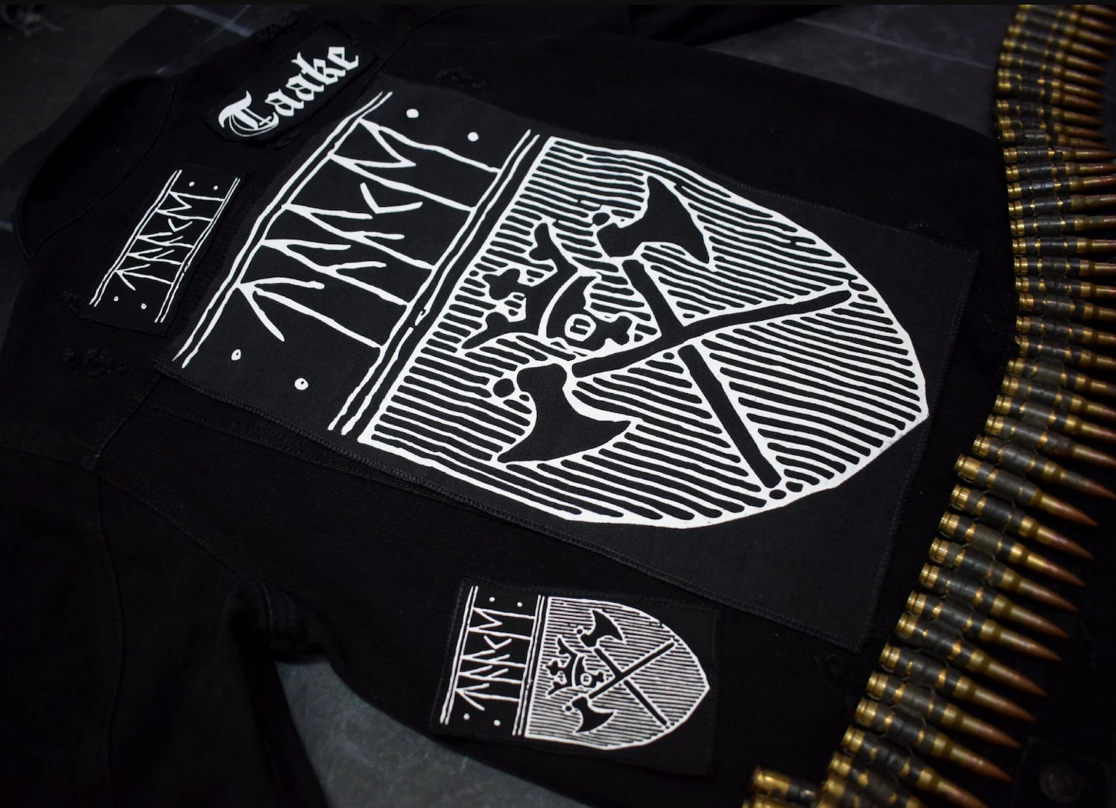 Pack of Patches - Taake Big Back Patch ⇹ Black Metal Pack Parches ⇹ Taake Shield Black Metal ...