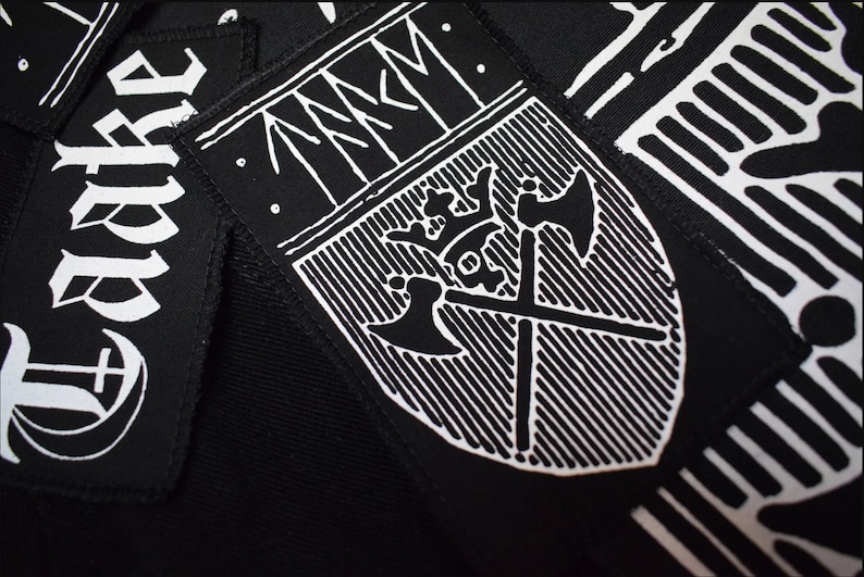Pack of Patches - Taake Big Back Patch ⇹ Black Metal Pack Parches ⇹ Taake Shield Black Metal ...