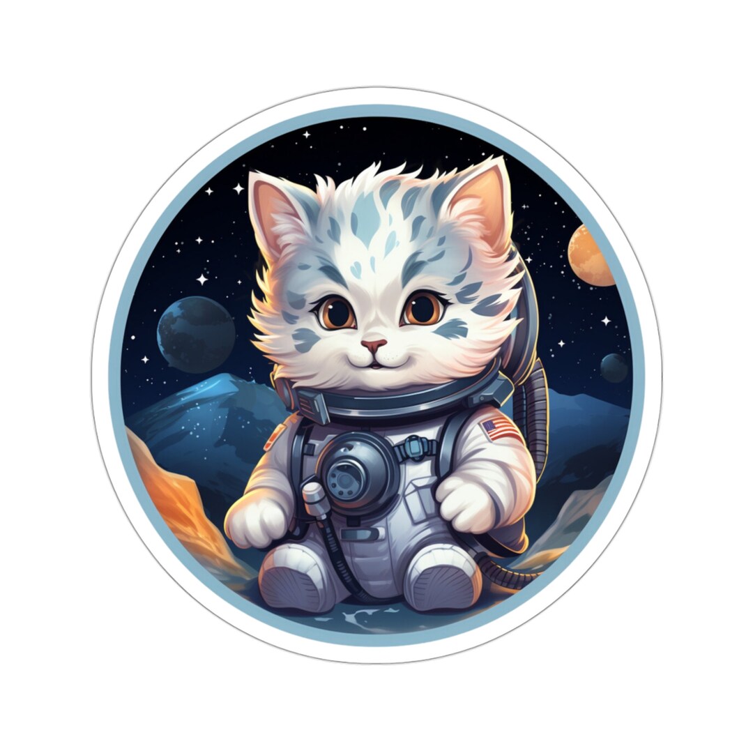Astro Kitty 2 Kiss-cut Sticker - Etsy