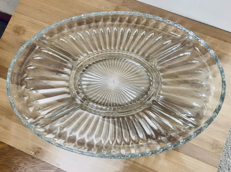 Glass Condiment Oval Divided Platter - Etsy