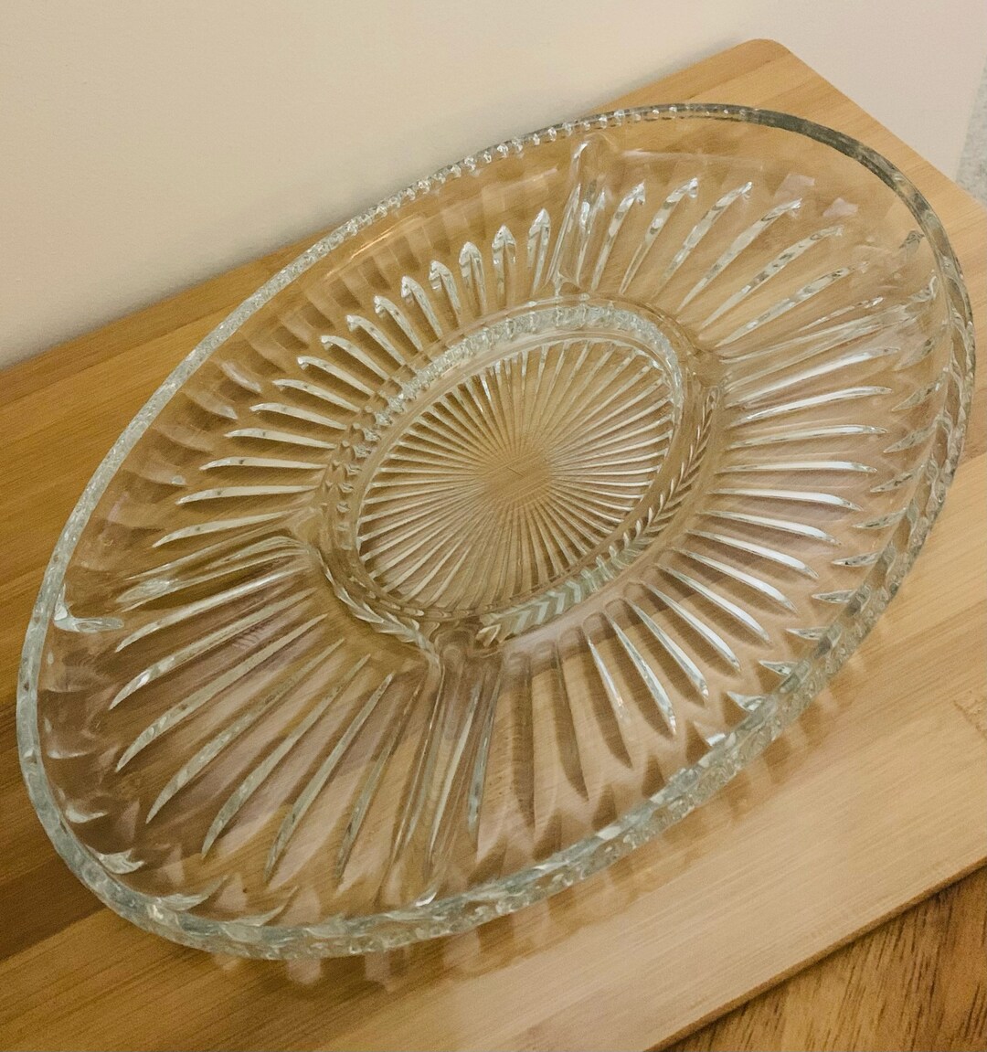 Glass Condiment Oval Divided Platter - Etsy