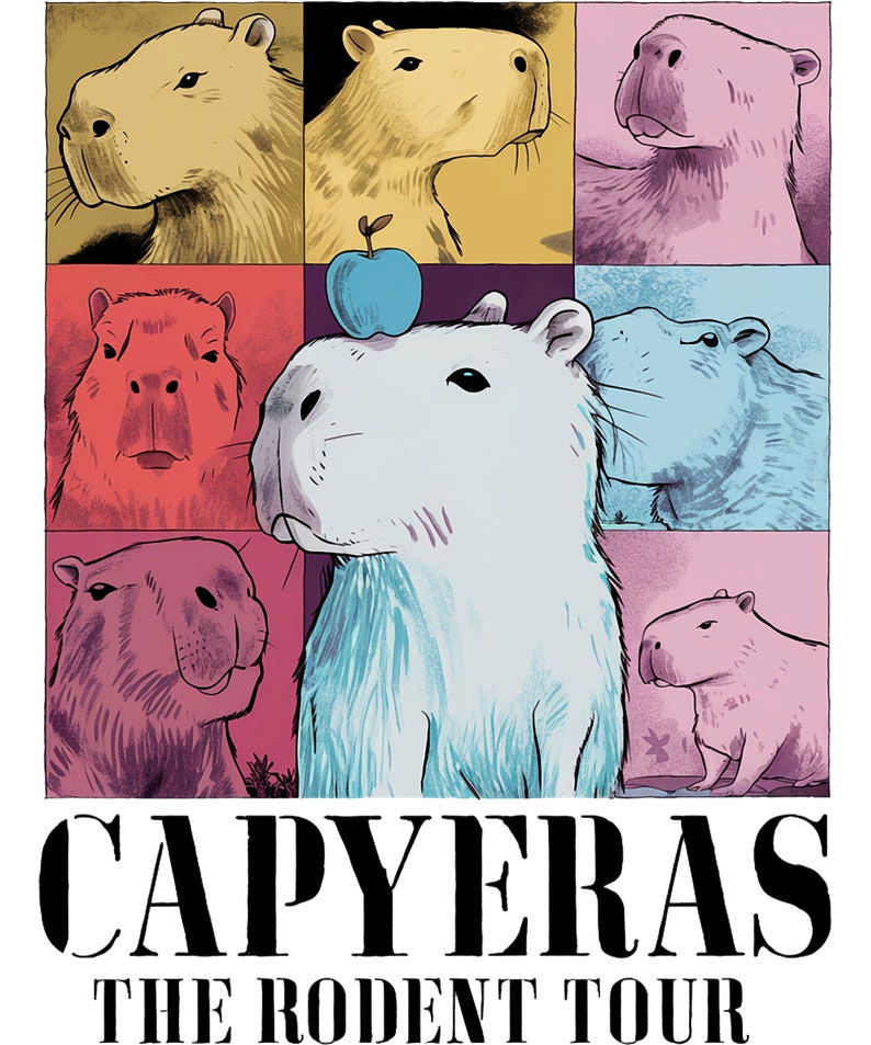 Capyeras the Rodent Tour PNG, Capybara Lovers Png, Funny Capybara Png ...