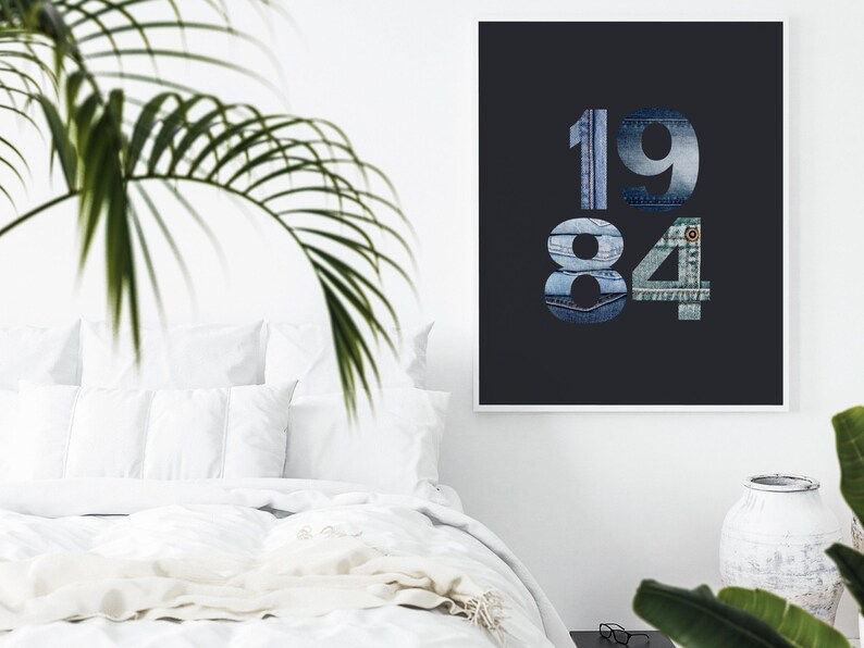 1984 Wall Art, 80s Poster, 40th Birthday Gift, 1984 Print, Custom Year ...