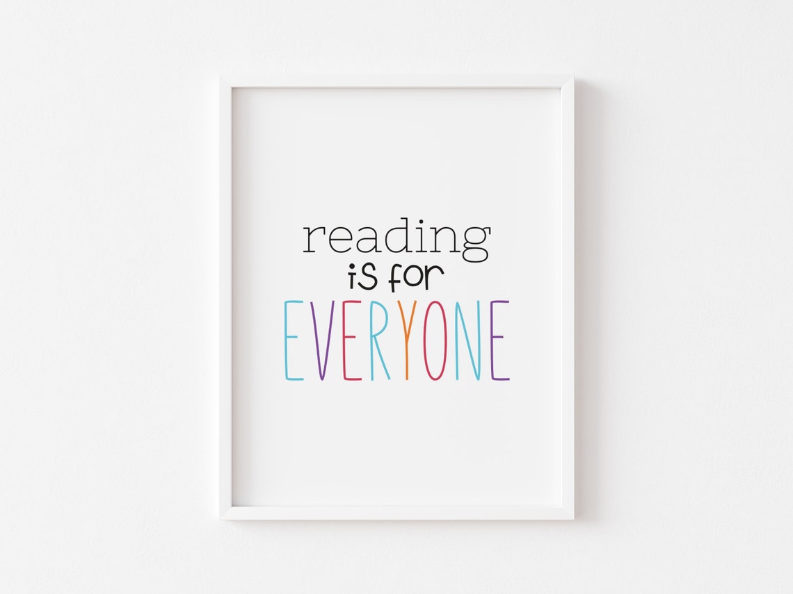 Reading is for Everyone Wall Art Book Nook Kids Reading Corner Playroom ...