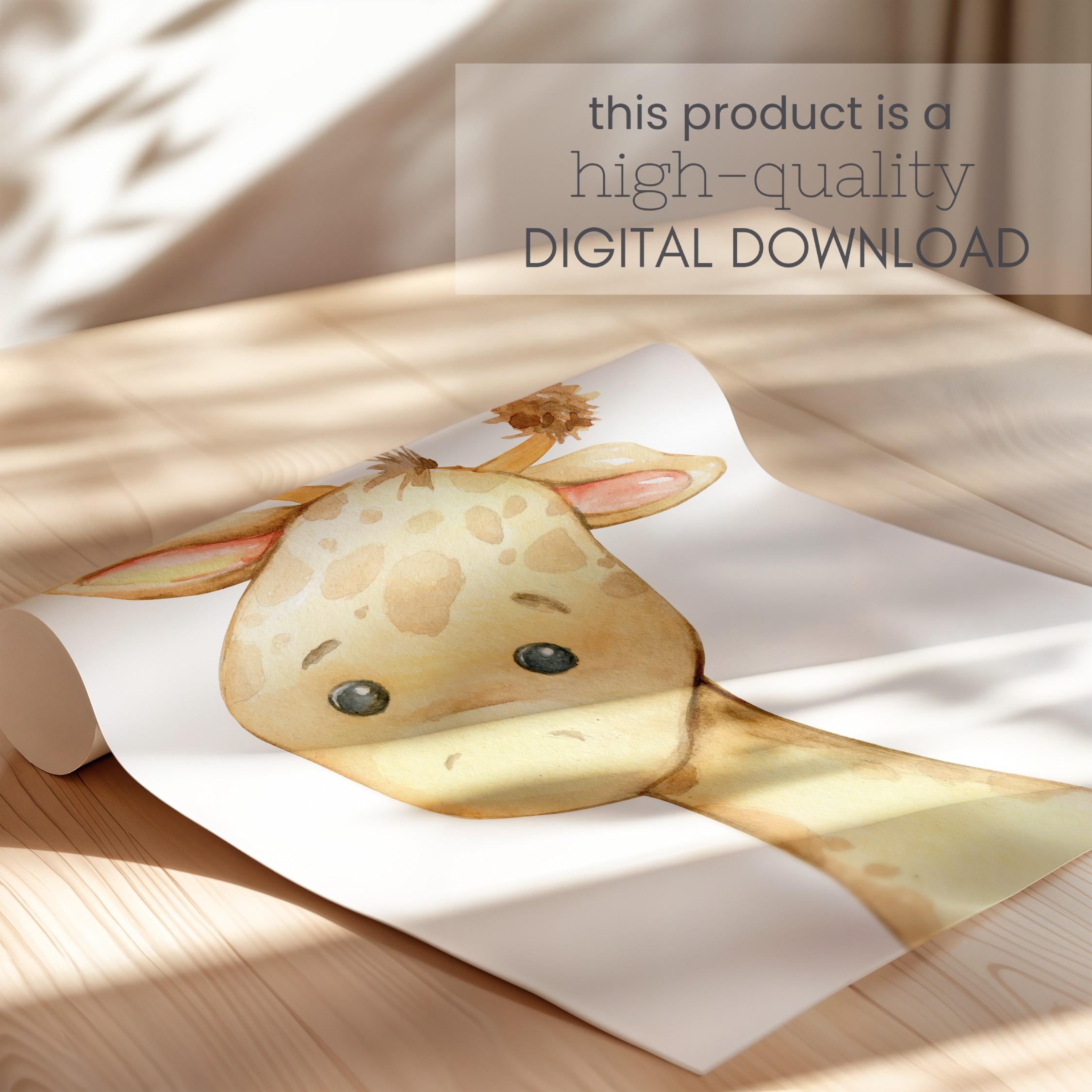 Set of 3 Safari Animals Printable Wall Art, Jungle Theme Prints ...