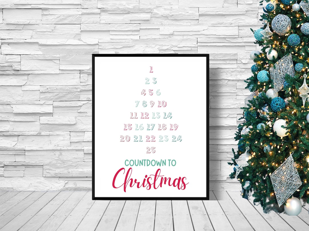 Christmas Countdown Printable Days Till Christmas Countdown - Etsy