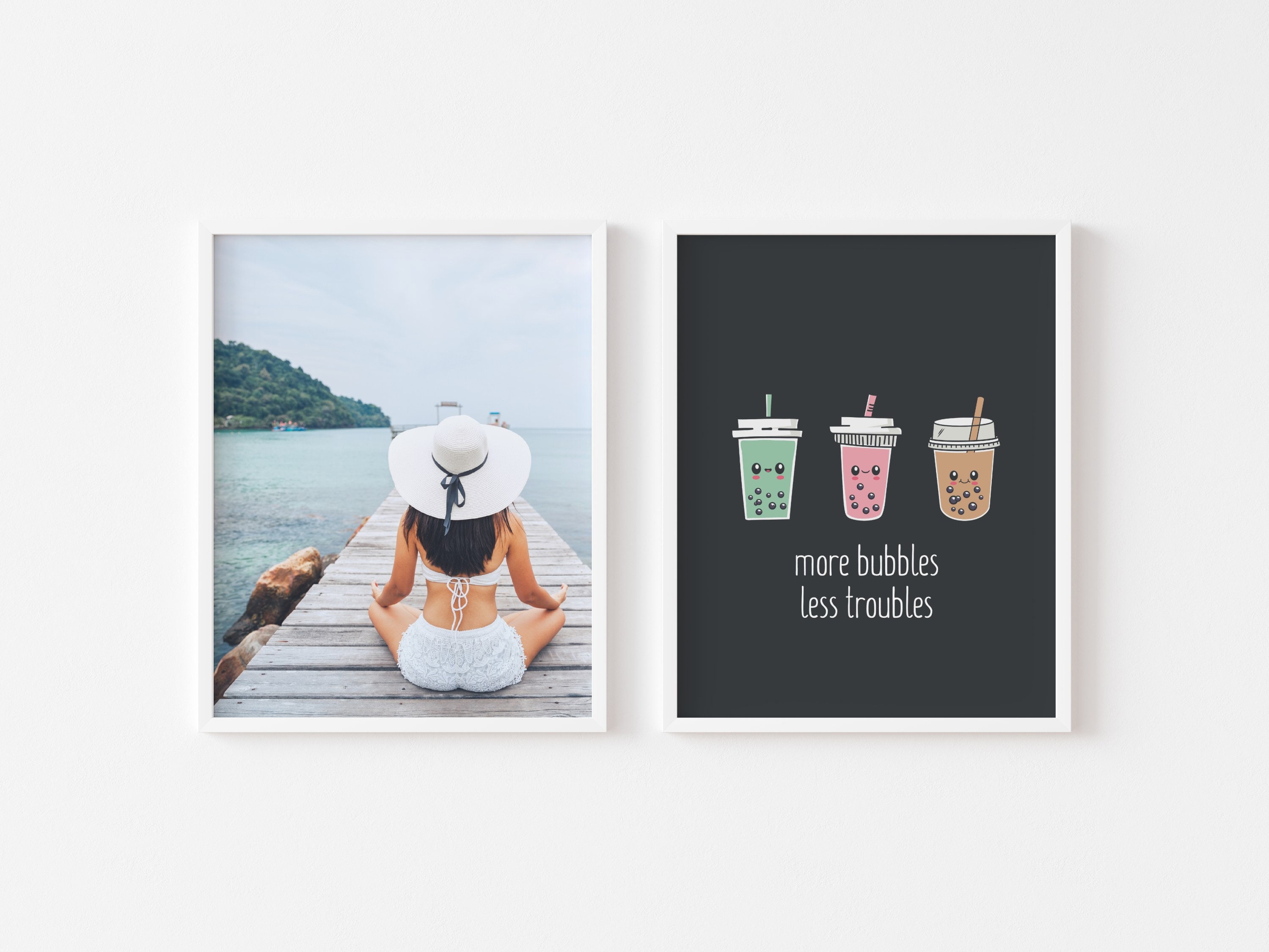 Bubble Tea Wall Art Printable, Kawaii Boba Tea Poster, More Bubbles ...