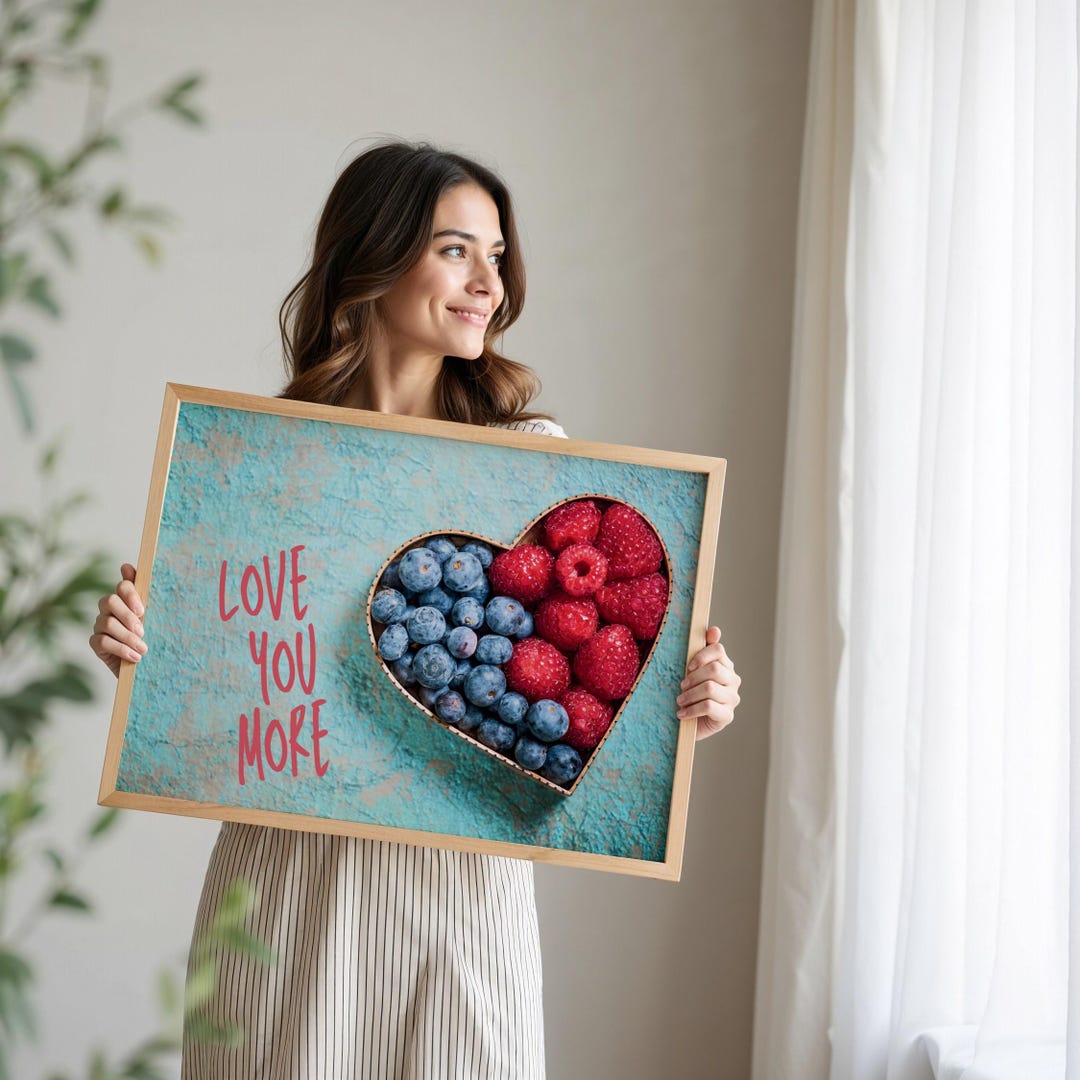 Love You More Print, Positive Printable Wall Art, Love Heart Trendy ...