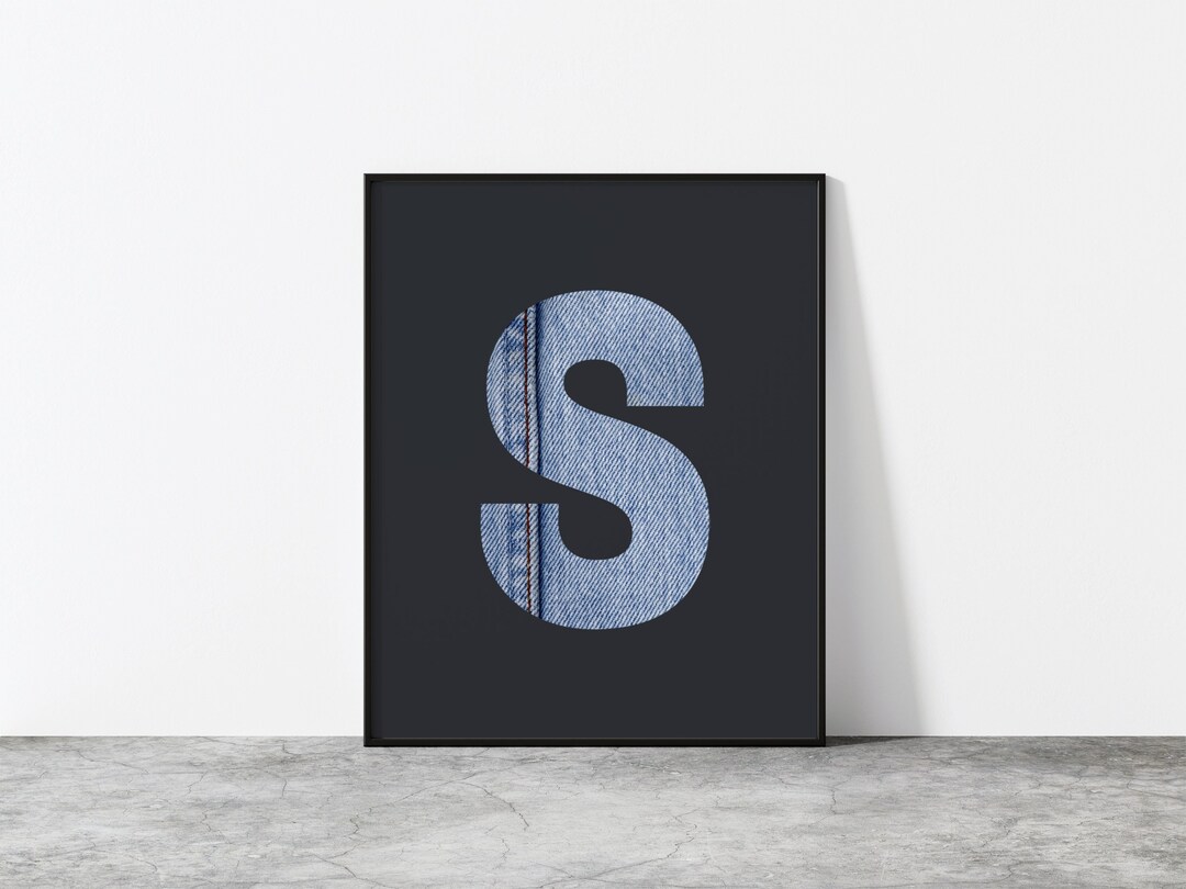 Letter S Print, Initial Print, Guys Dorm Room, Letter S Wall Décor ...